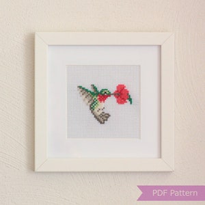 Hummingbird Cross Stitch Pattern PDF - Humming Bird Embroidery ...