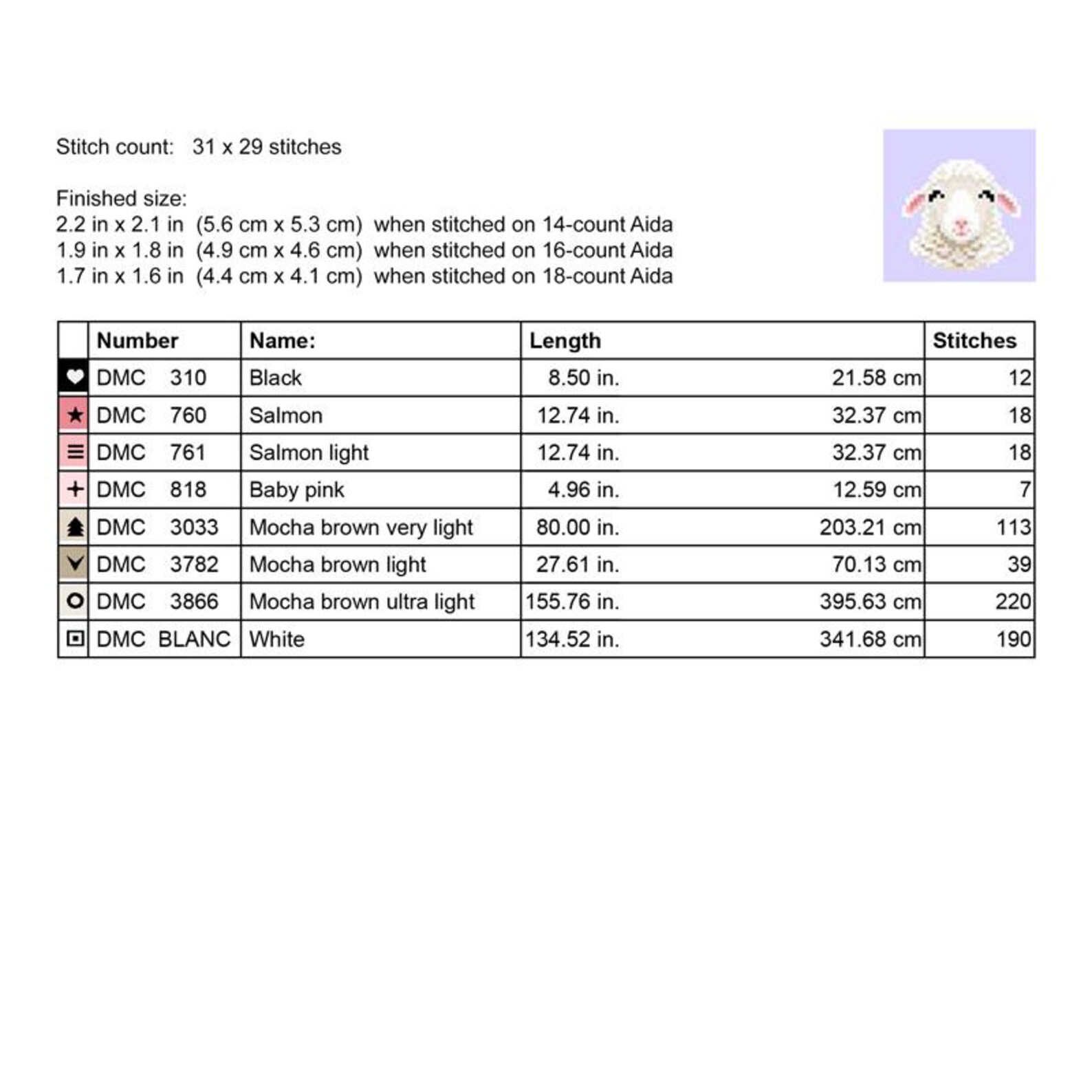 Sheep Cross Stitch Pattern PDF Bundle - Sheep + Sheep Smiling ...