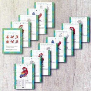 Scarlet Macaws Cross Stitch Pattern PDF Bundle - Scarlet Macaw + Green ...