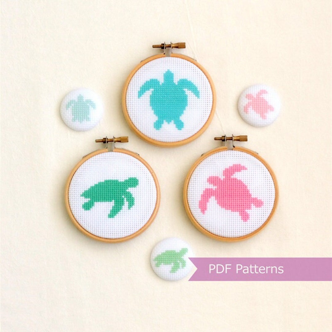 Sea Turtle Silhouettes Cross Stitch Pattern Bundle - Sea Turtle ...