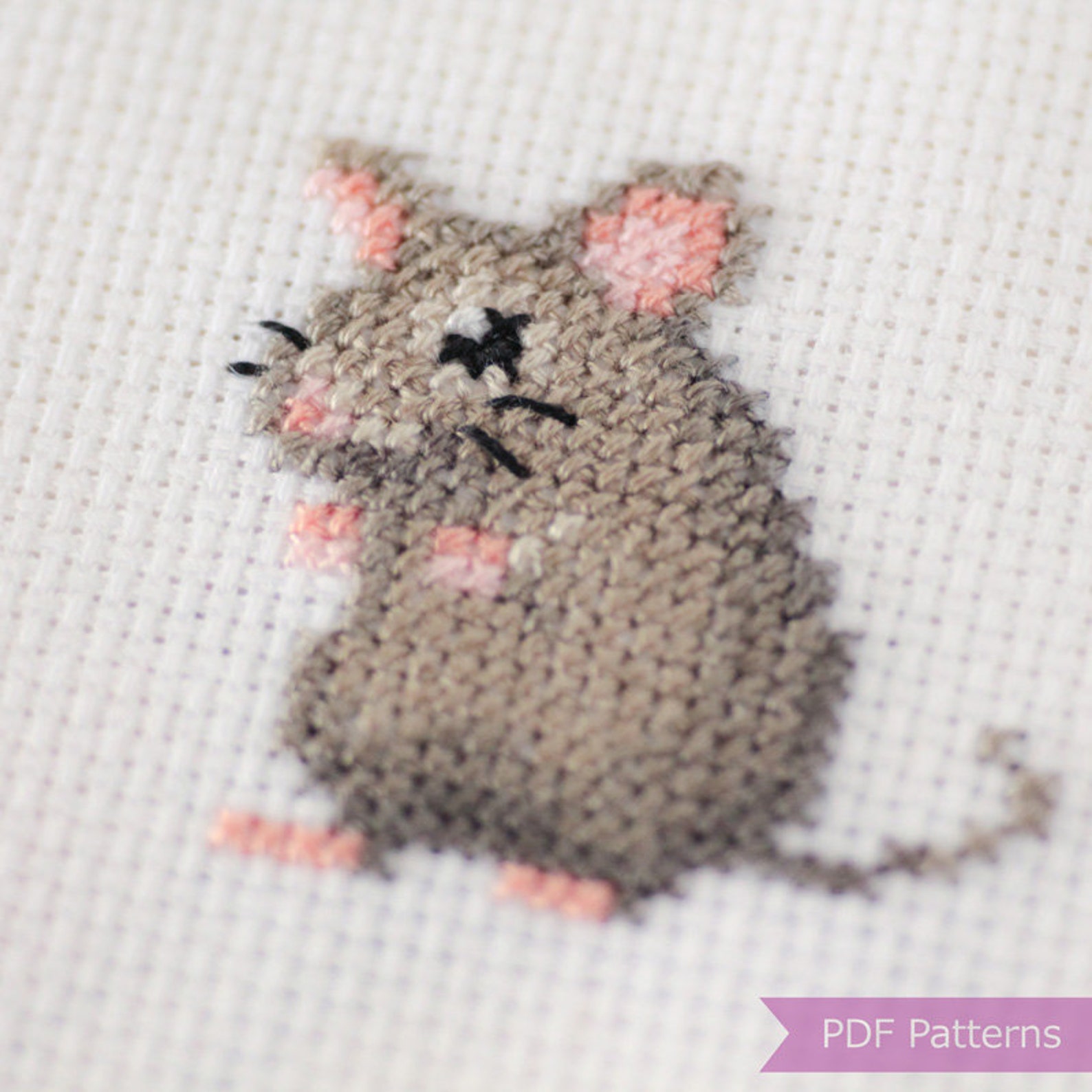 Mouse Cross Stitch Pattern PDF Mouse Embroidery Instant - Etsy
