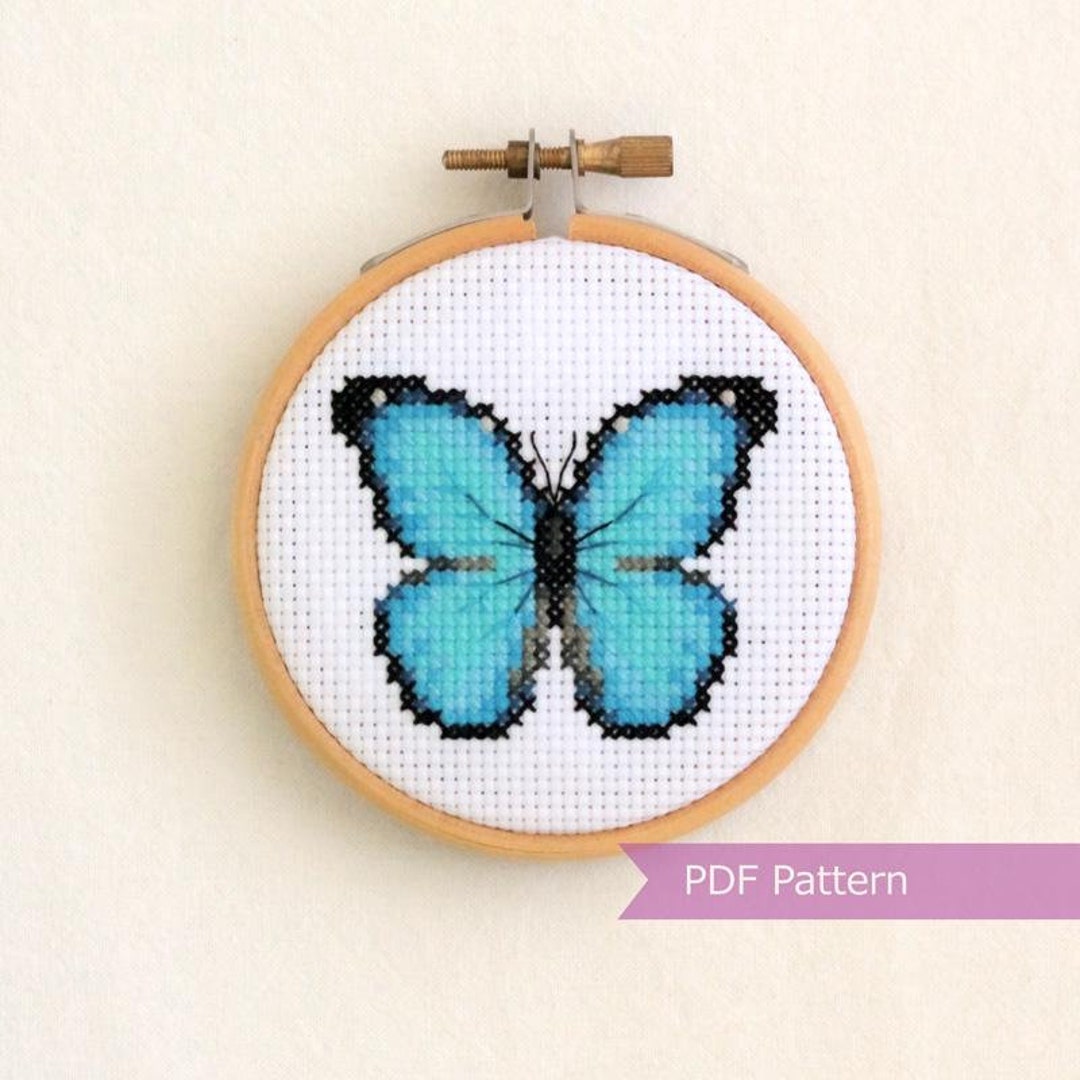 Morph Butterfly Cross Stitch Pattern PDF - Morph Butterfly Embroidery ...
