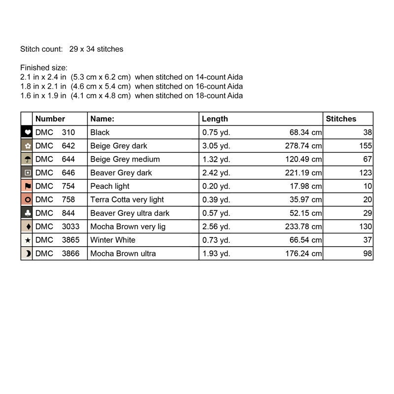 Gray Squirrel Cross Stitch Pattern PDF Gray Squirrel - Etsy