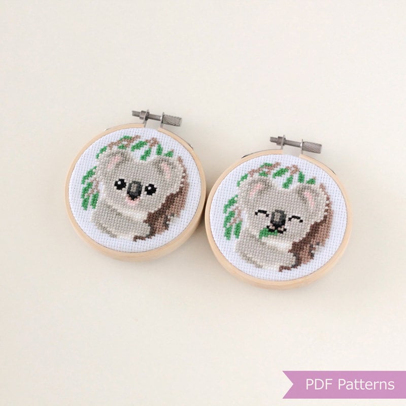 Koala Cross Stitch Pattern PDF Bundle Koala Embroidery - Etsy