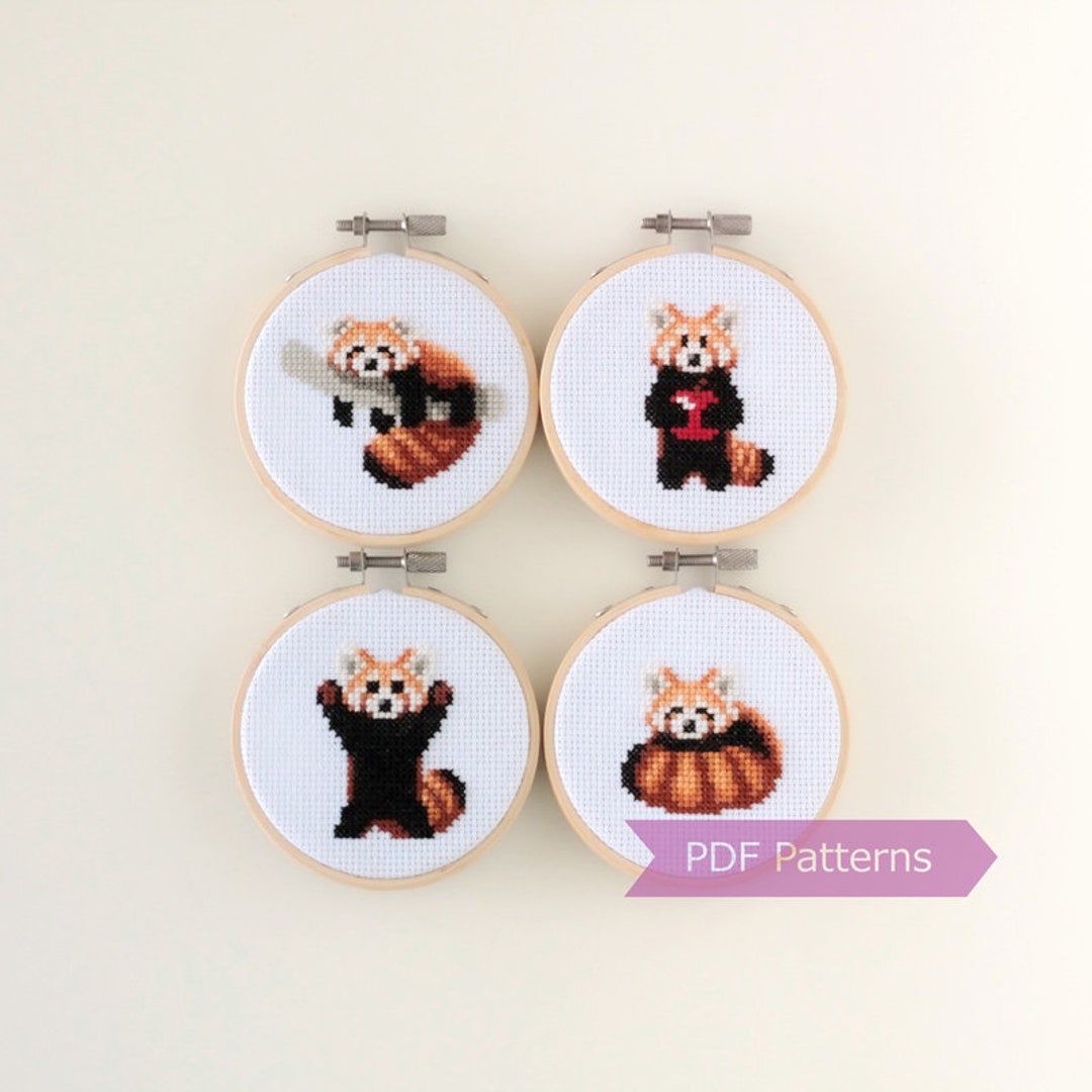 Red Panda Bundle Cross Stitch Pattern PDF Red Panda - Etsy