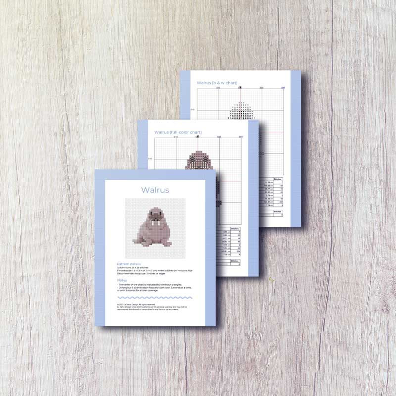 Walrus Cross Stitch Pattern PDF - Walrus Embroidery - Instant Download ...