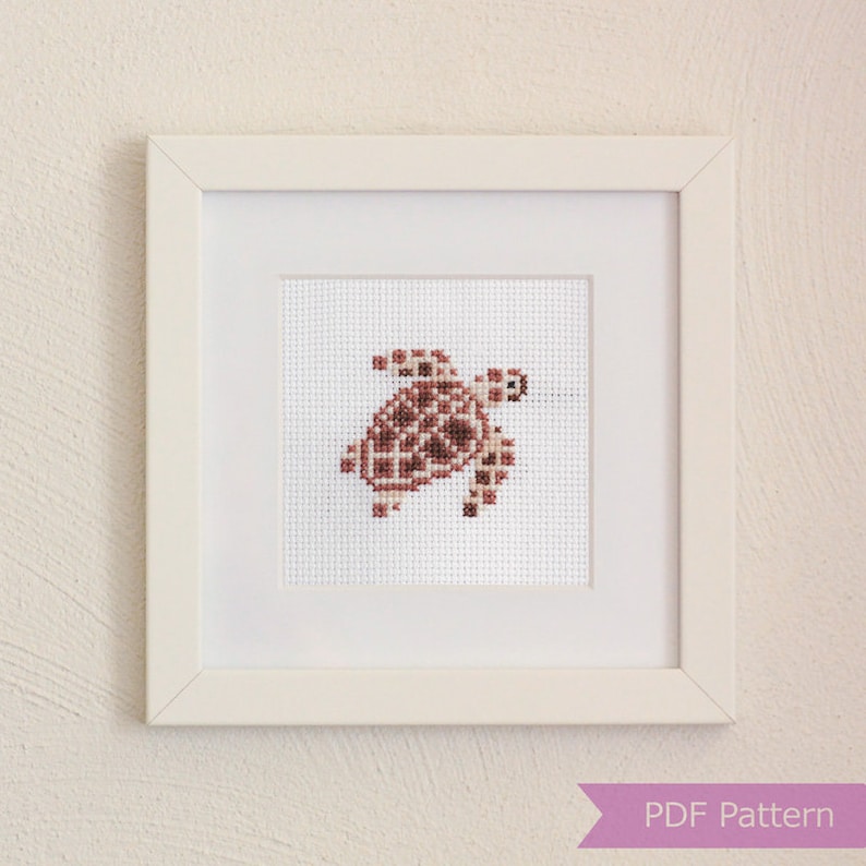 Sea Turtle Cross Stitch Pattern PDF Sea Turtle Embroidery - Etsy