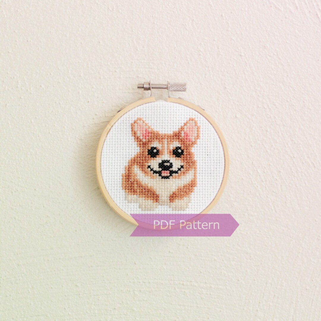 Corgi Cross Stitch Pattern PDF Corgi Embroidery Instant - Etsy