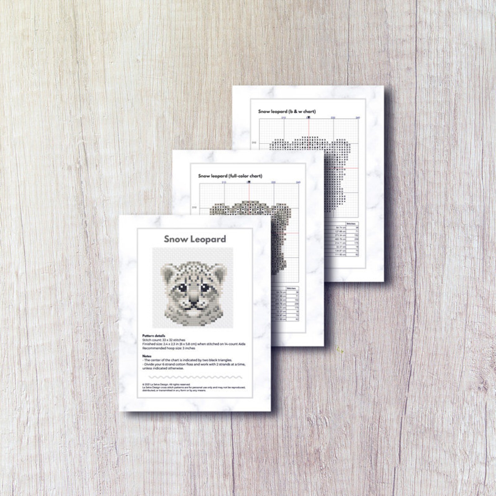 Snow Leopard Cross Stitch Pattern PDF Bundle - Snow Leopard Embroidery ...