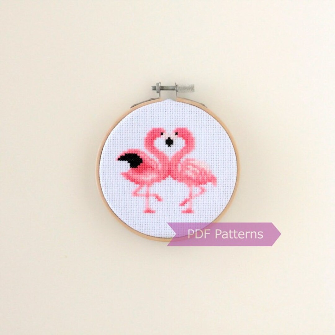 Flamingo Cross Stitch Pattern PDF Bundle - Flamingo + Flamingo Pair ...