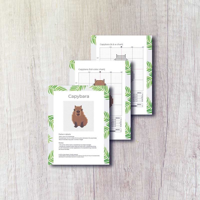 Capybara Cross Stitch Pattern PDF Capybara Embroidery - Etsy