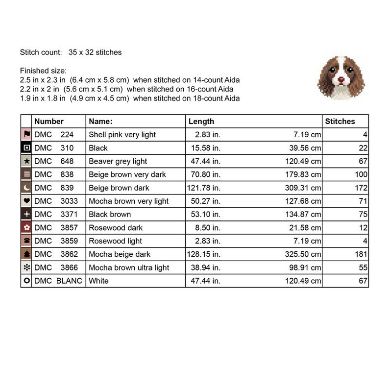 English Springer Spaniel Cross Stitch Pattern PDF Bundle - Etsy