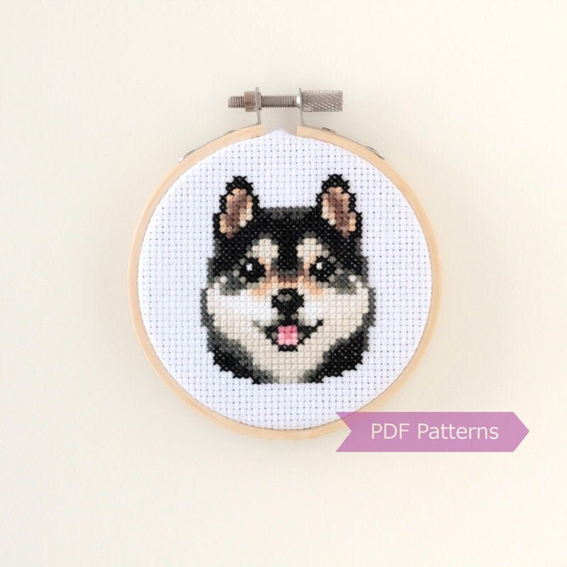 Black and Tan Shiba Inu Cross Stitch Pattern PDF Bundle | Etsy