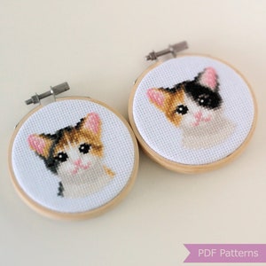 Calico Cat Bundle Cross Stitch Pattern PDF - Calico Cat Embroidery ...