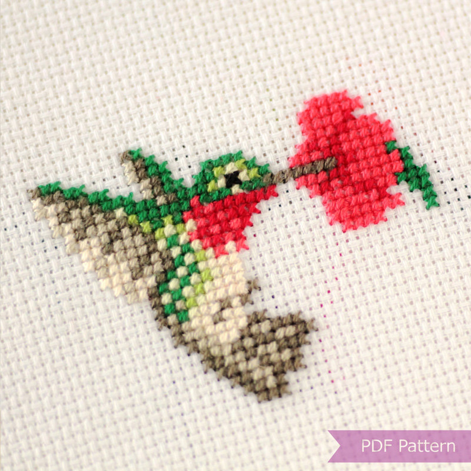 Hummingbird Cross Stitch Pattern PDF Humming Bird Embroidery - Etsy