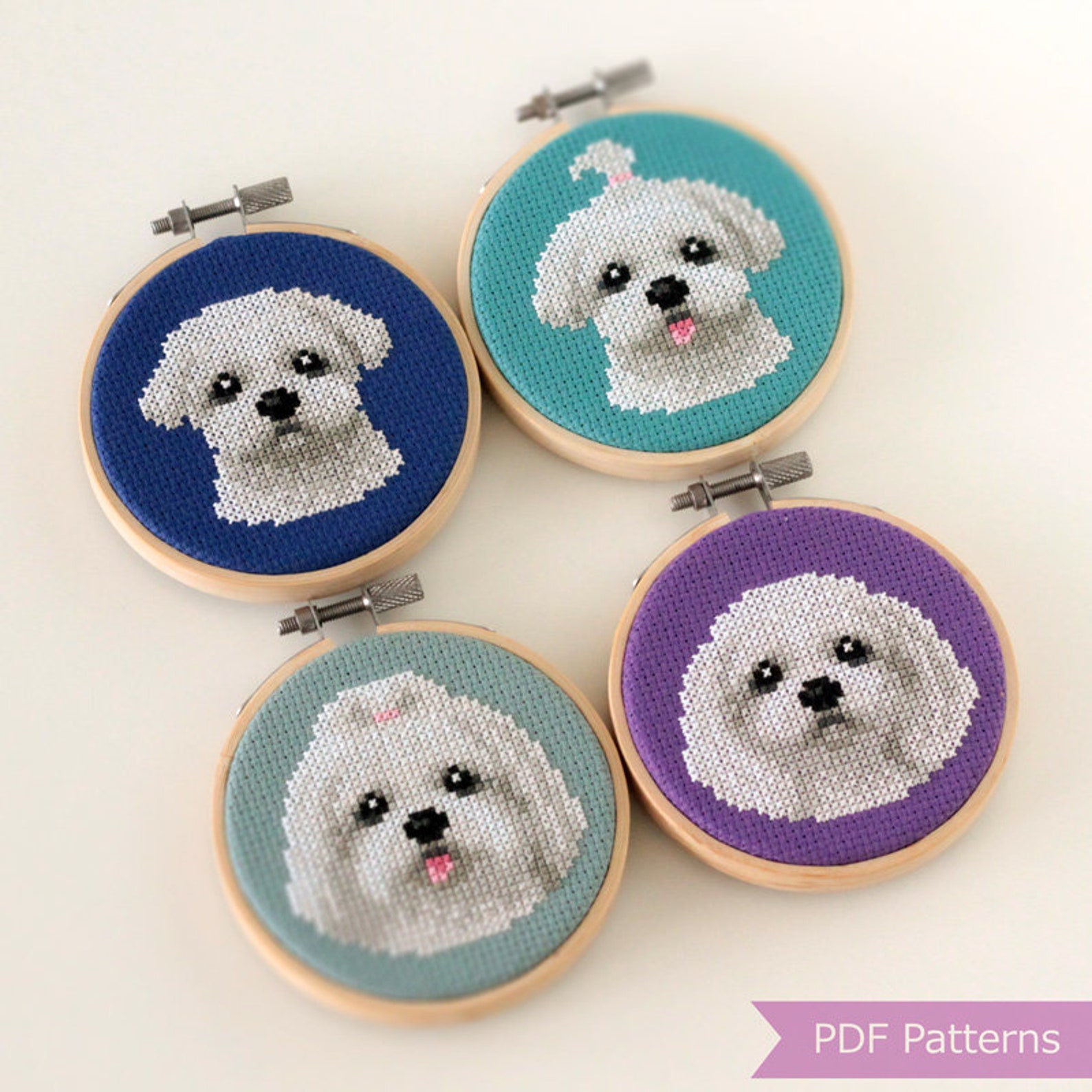 Maltese Dog Cross Stitch Pattern PDF Bundle Maltese With and - Etsy