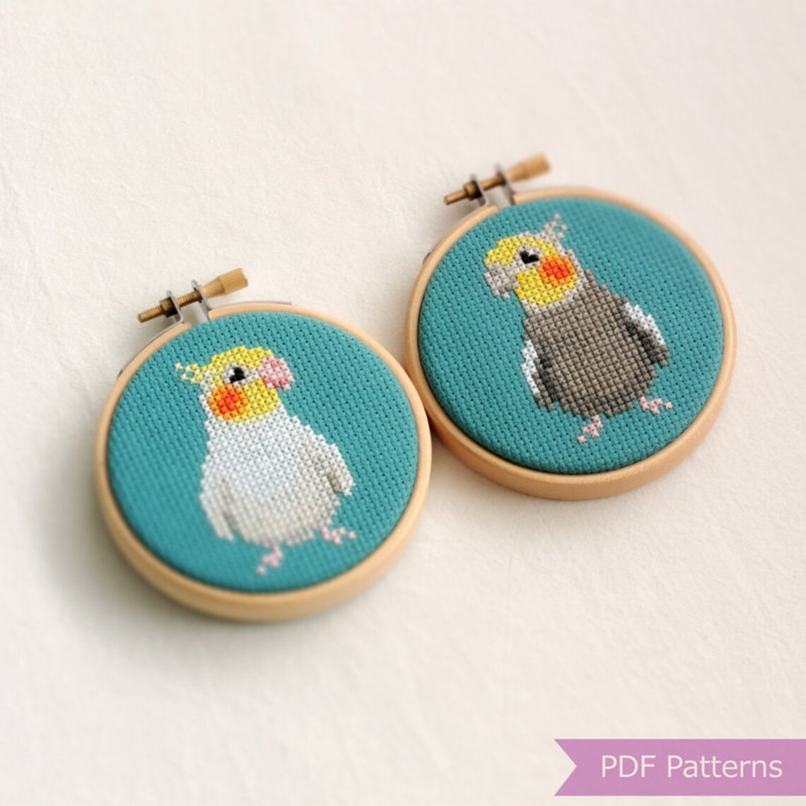 Cockatiels Cross Stitch Pattern PDF Bundle Couple Solo - Etsy