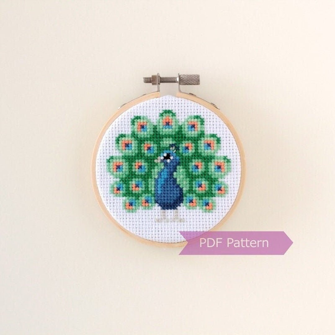 Peacock Cross Stitch Pattern PDF - Peacock Embroidery - Instant ...