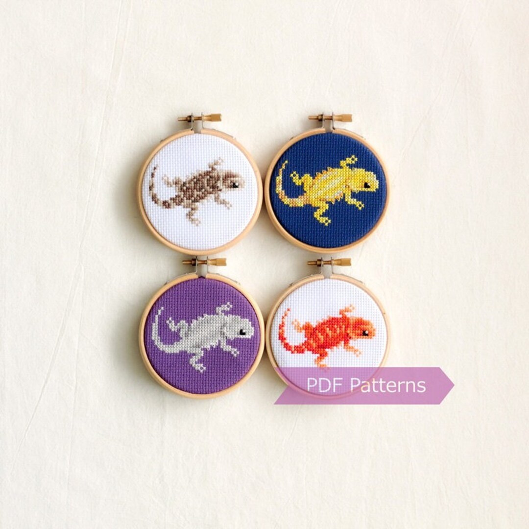 Bearded Dragons Cross Stitch PDF Bundle 4 Bearded Dragon - Etsy