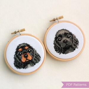 Cocker Spaniel Cross Stitch Pattern PDF Bundle B - Black Tan + Black ...