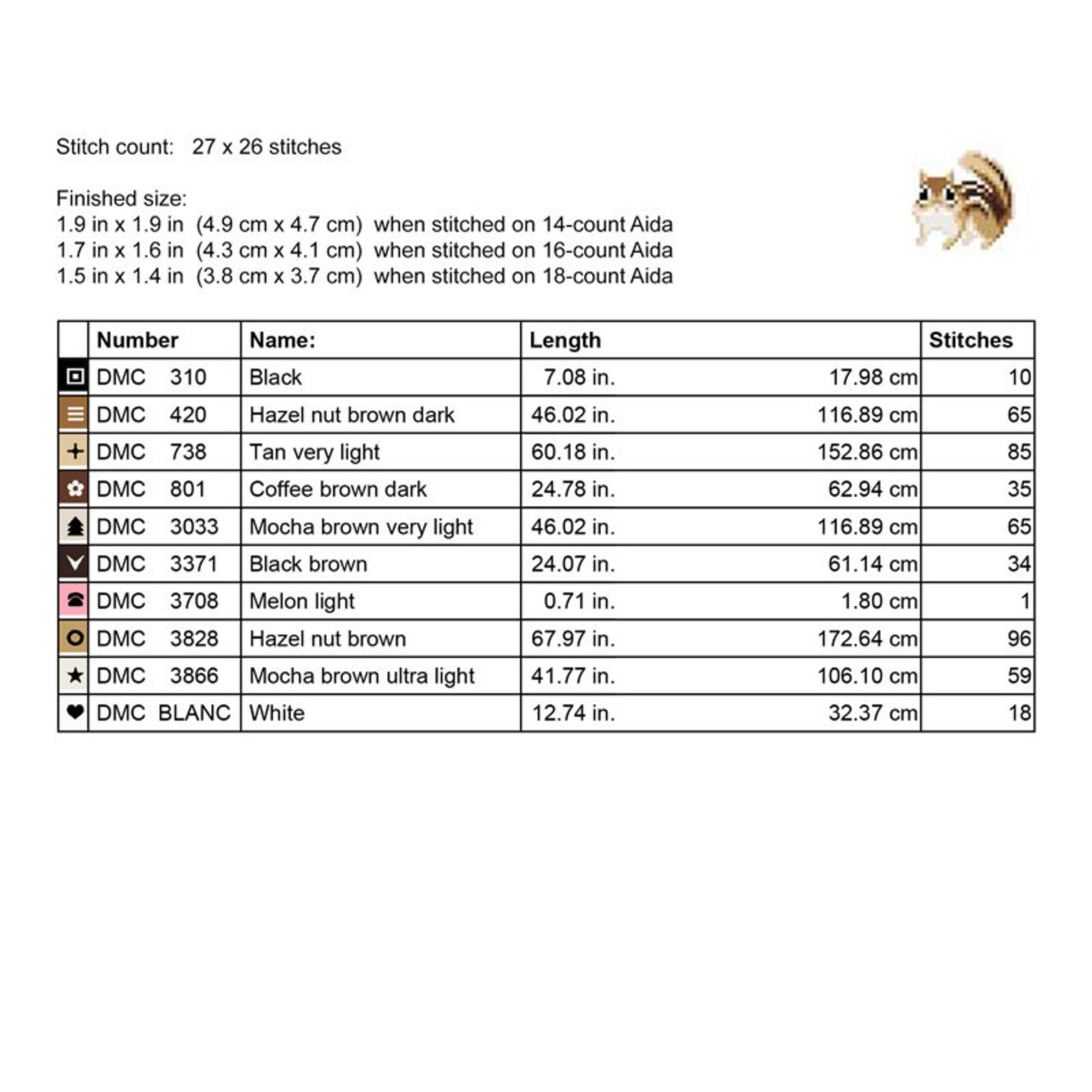 Chipmunks Cross Stitch Pattern Bundle - Set of 7 Chipmunk Embroidery ...
