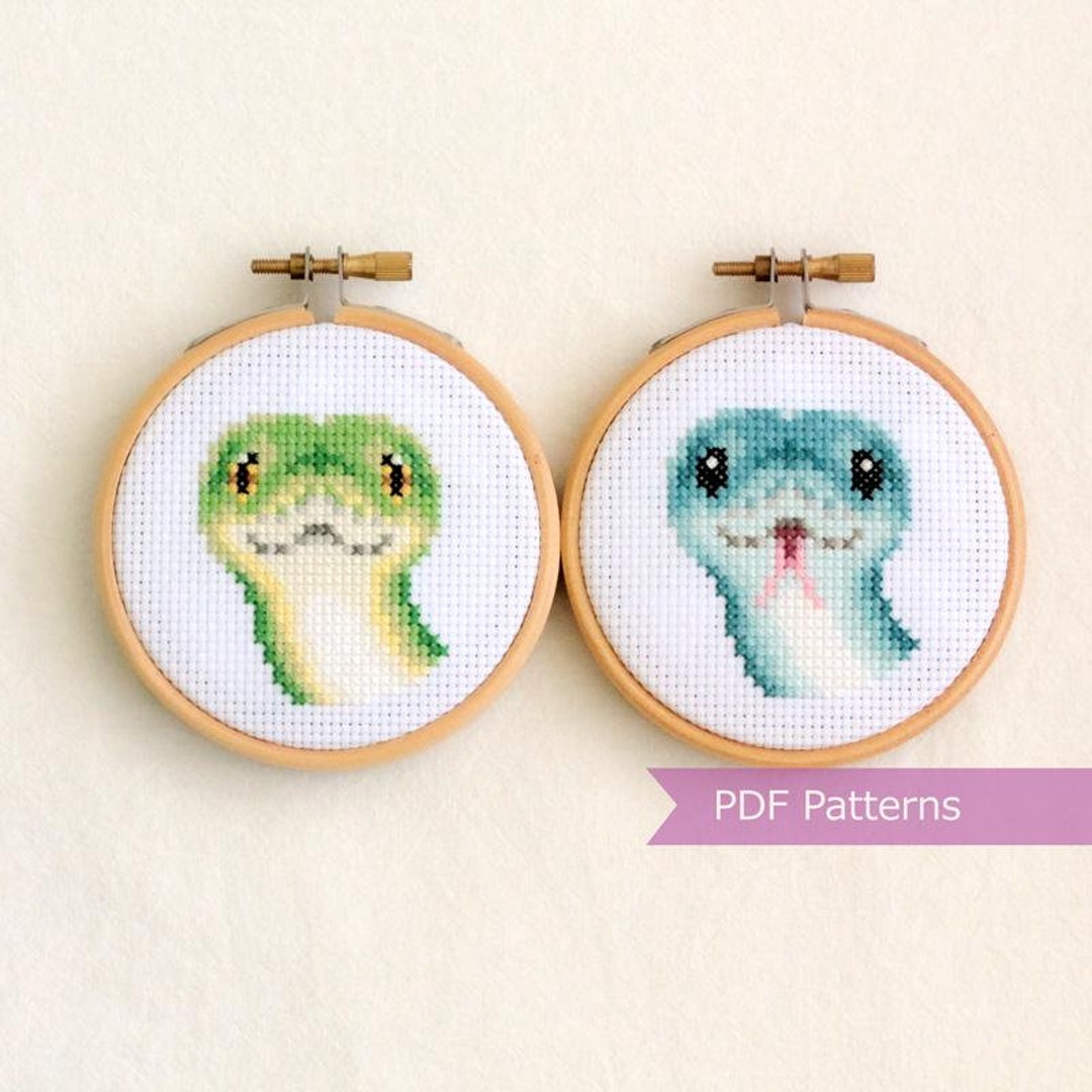 Green Tree Python Cross Stitch Pattern PDF Bundle - Green + Blue Morph ...