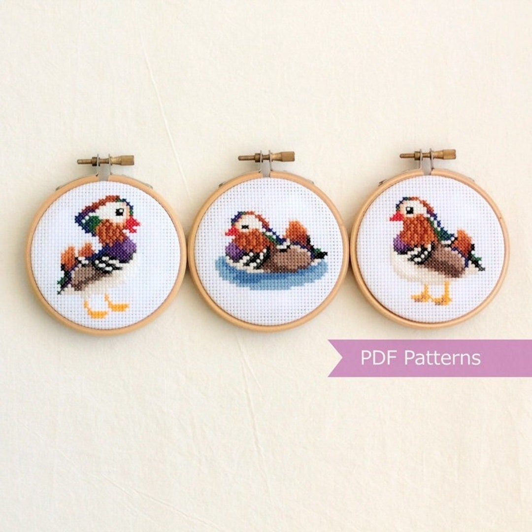 Mandarin Duck Cross Stitch Pattern PDF Bundle - Set of 3 Mandarin Duck ...