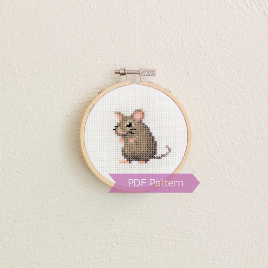 Mouse Cross Stitch Pattern PDF Mouse Embroidery Instant - Etsy