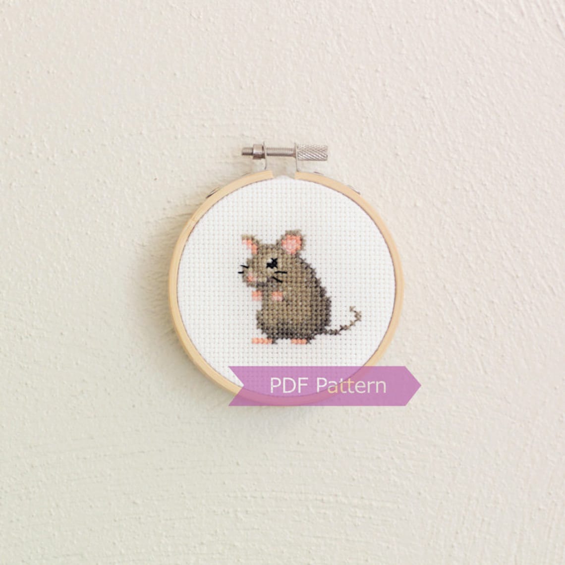Mouse Cross Stitch Pattern PDF Mouse Embroidery Instant - Etsy