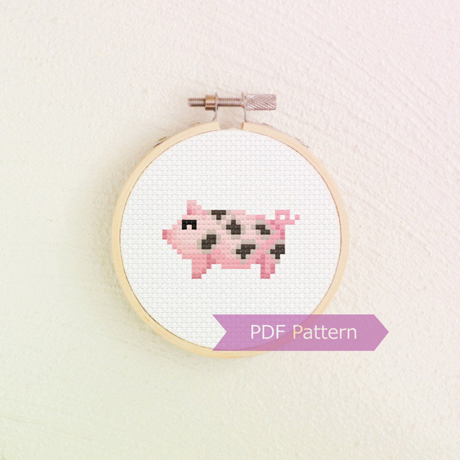 Pig Cross Stitch Patterns Bundle - Set of 4 PDF Patterns (pink Pig ...