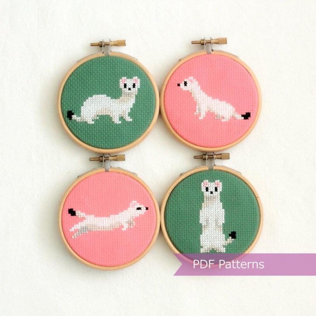 White Weasel Cross Stitch Pattern PDF Bundle - Weasel/stoat Winter Coat ...