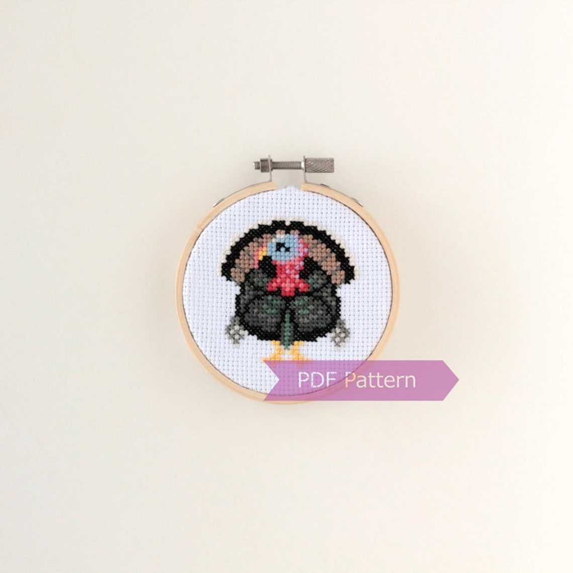 Turkey Cross Stitch PDF - Turkey Embroidery - Instant Download - Small ...