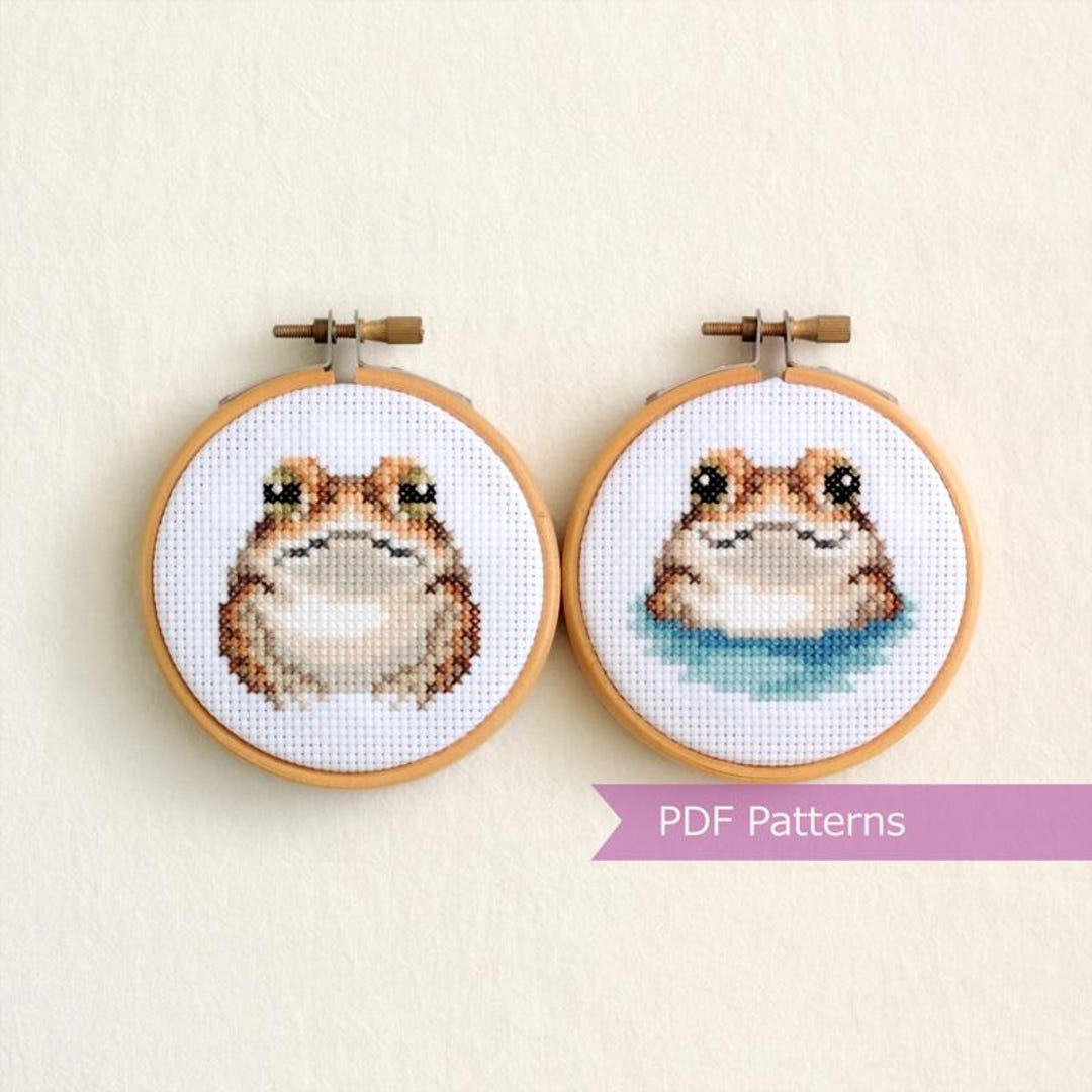 Toad Cross Stitch Pattern PDF Bundle - Toad + Toad in Water Embroidery ...