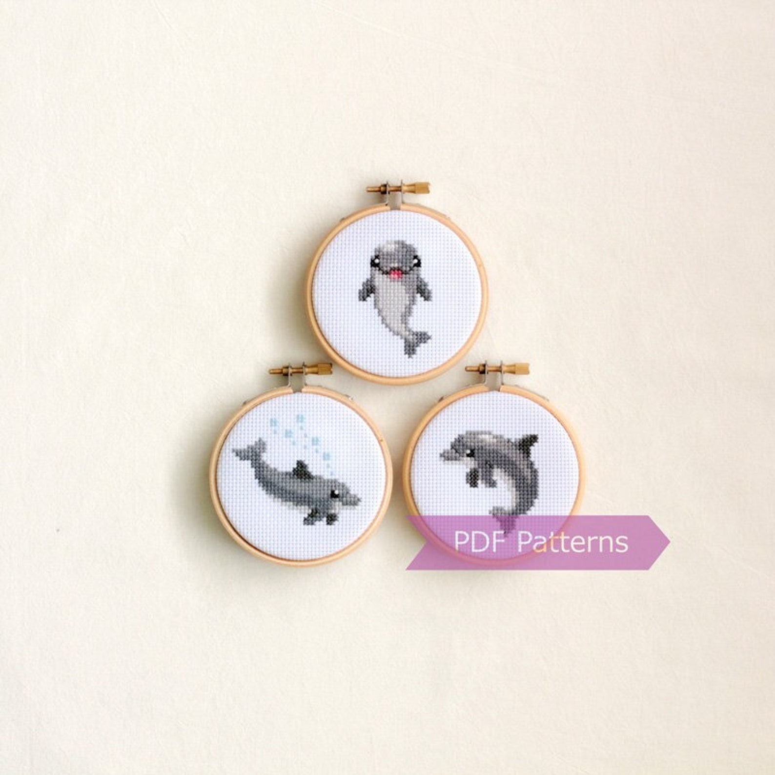 Dolphin Cross Stitch Pattern PDF Bundle Set of 3 Dolphin - Etsy