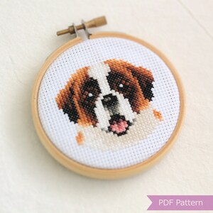 Saint Bernard PDF Cross Stitch Pattern - St Bernard Embroidery ...