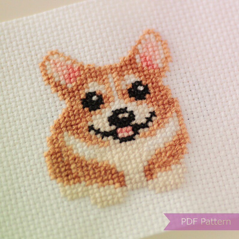 Corgi Cross Stitch Pattern PDF Corgi Embroidery Instant - Etsy