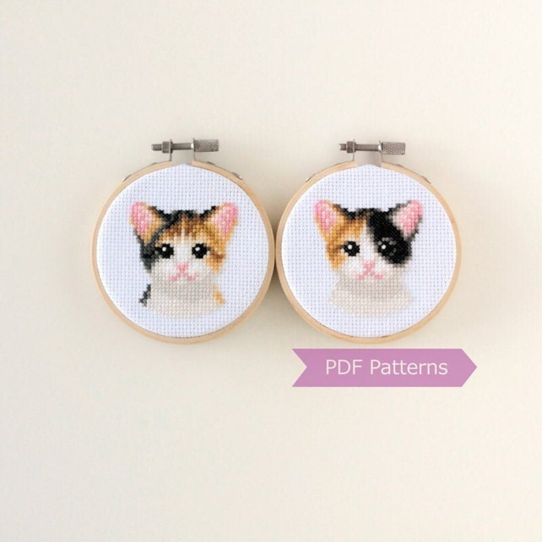 Calico Cat Bundle Cross Stitch Pattern PDF - Calico Cat Embroidery ...