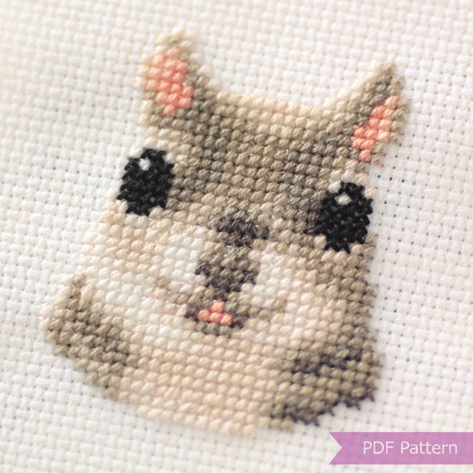 Gray Squirrel Cross Stitch Pattern PDF - Gray Squirrel Embroidery PDF ...