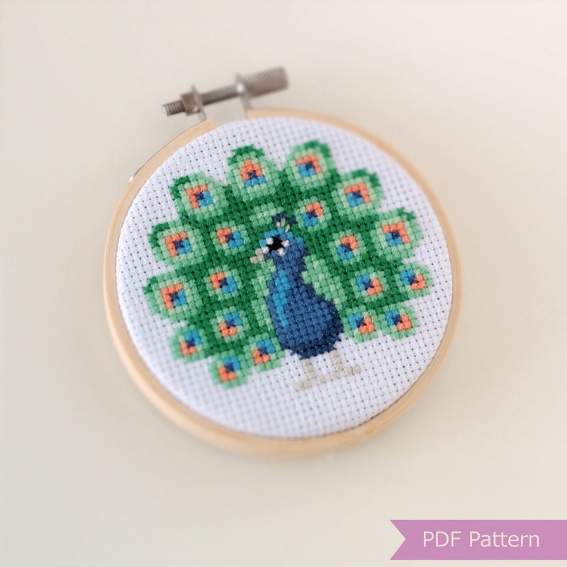 Peacock Cross Stitch Pattern PDF Peacock Embroidery | Etsy