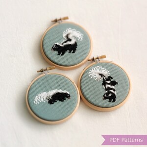 Skunks Cross Stitch PDF Bundle - Hooded Skunk / Striped Skunk / Spotted ...