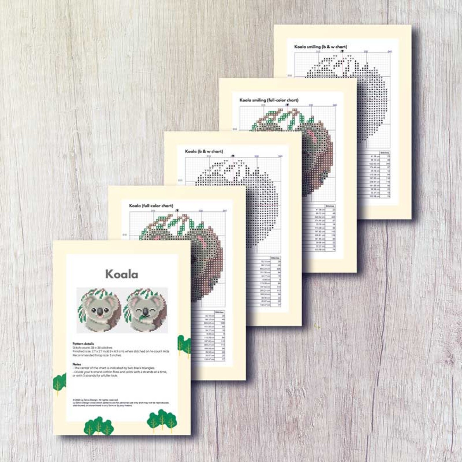 Koala Cross Stitch Pattern PDF Bundle Koala Embroidery - Etsy