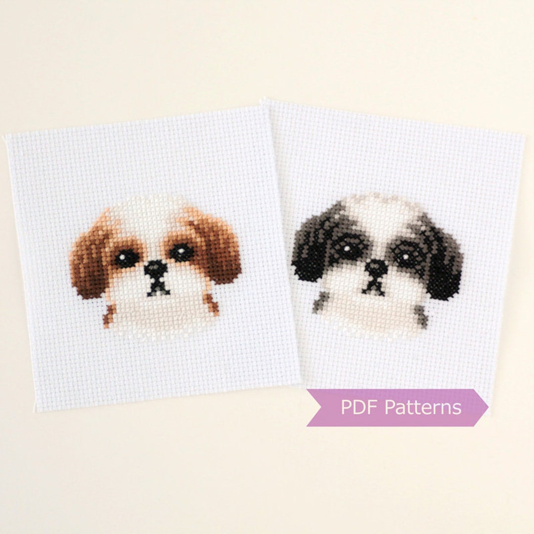 Shih Tzu Cross Stitch Pattern PDF Bundle Shih Tzu Embroidery - Etsy