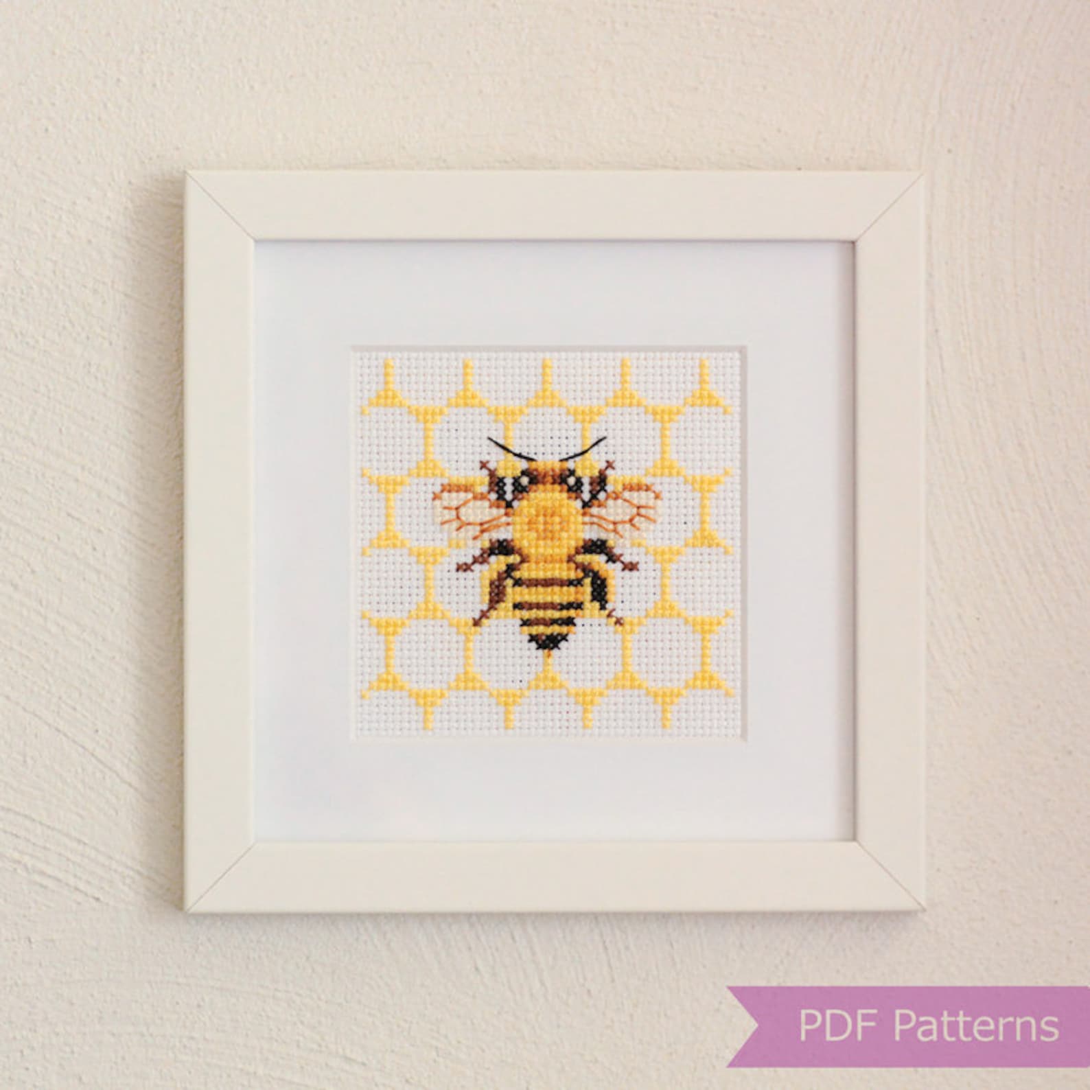 Honey Bee Cross Stitch Pattern PDF Honey Bee Embroidery - Etsy Australia