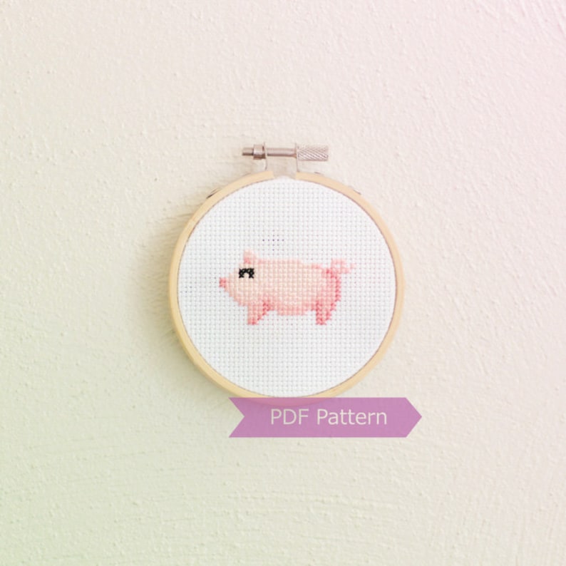 Pig Cross Stitch Patterns Bundle - Set of 4 PDF Patterns (pink Pig ...