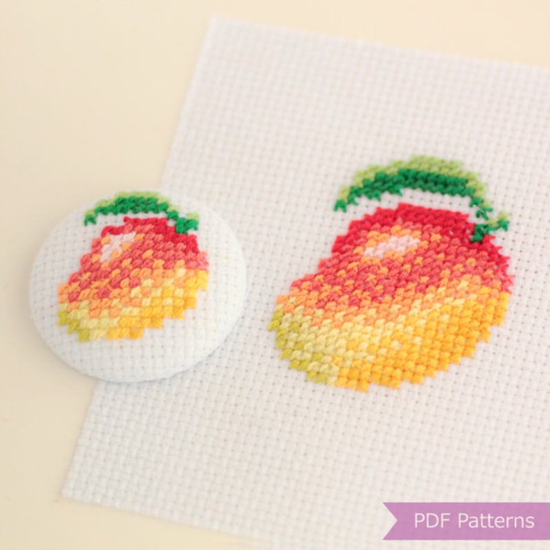 Mango Cross Stitch Pattern PDF - Mango + Tiny Mango Embroidery ...
