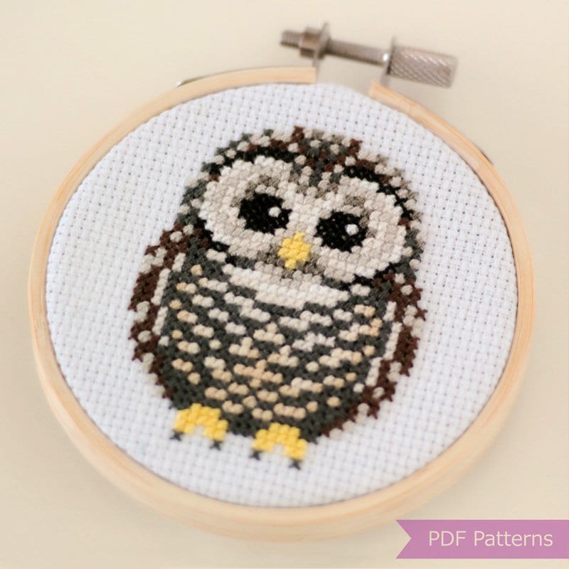 Owls cross stitch pattern bundle Set B Set of 4 patterns | Etsy