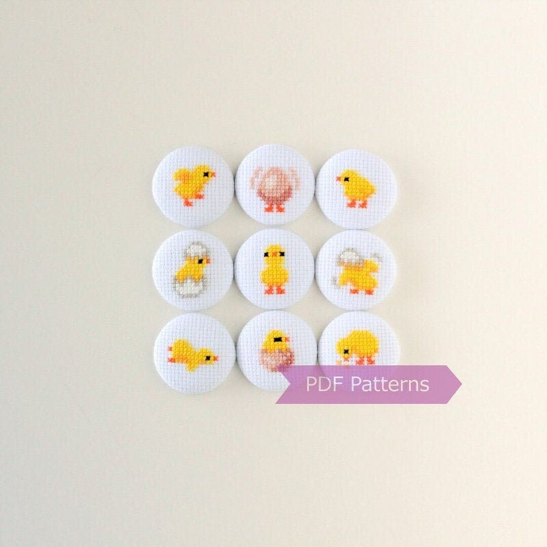Tiny Chicks Cross Stitch Pattern Bundle - Mini Baby Chickens Embroidery ...