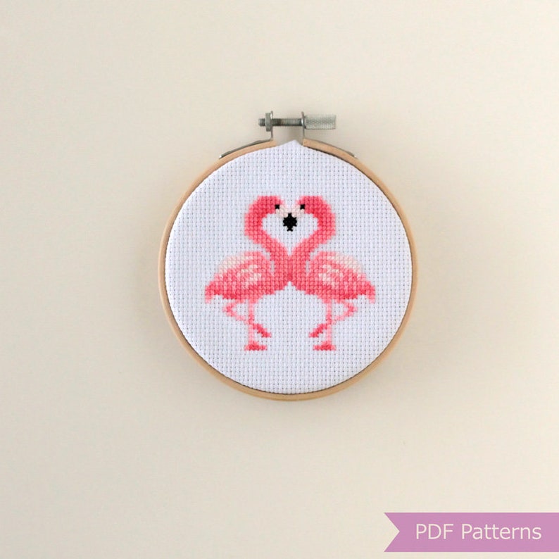 Flamingo Cross Stitch Pattern PDF Bundle - Flamingo + Flamingo Pair ...