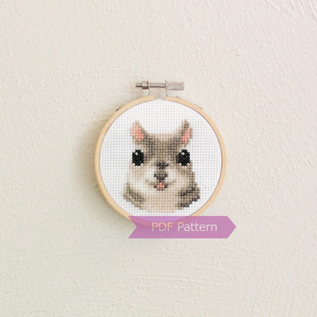 Gray Squirrel Cross Stitch Pattern PDF - Gray Squirrel Embroidery PDF ...