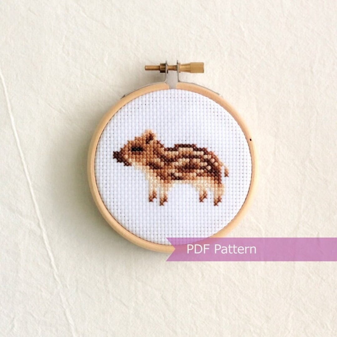 Baby Boar Cross Stitch Pattern PDF - Baby Boar Embroidery Pattern ...
